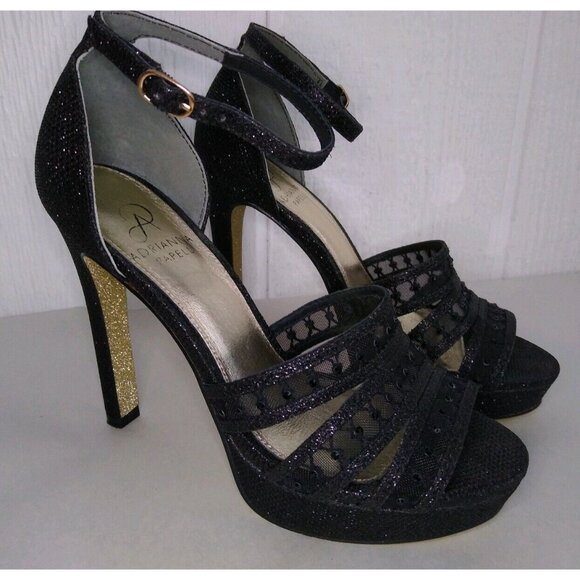 Adrianna Papell | Shoes | Adrianna Papell Womens 65 M Black Sparkly ...